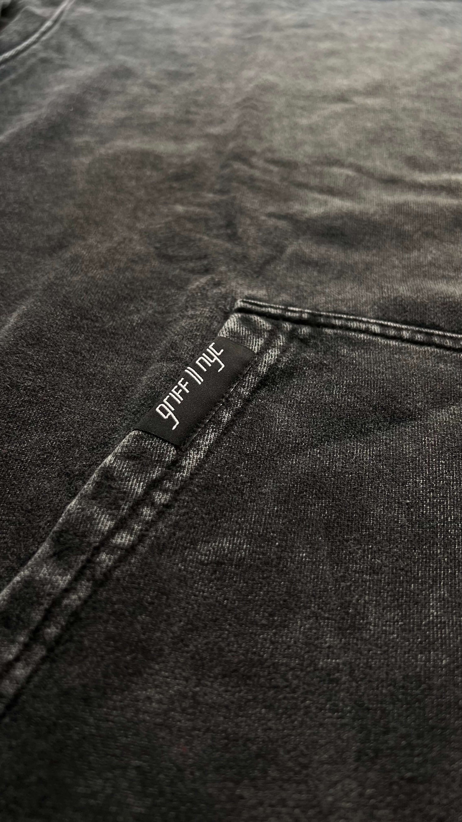 Premium Heavyweight Acid-Washed Streetwear Black Hoodie