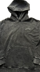 Premium Heavyweight Acid-Washed Streetwear Black Hoodie